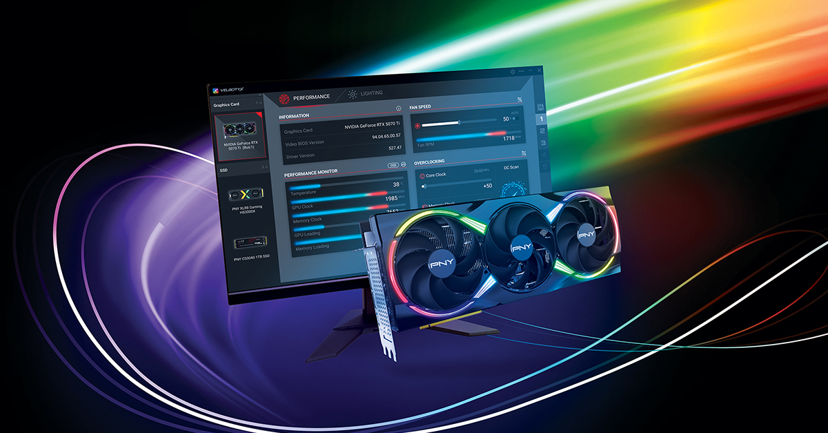 VelocityX Overclocking & Lighting Software for VERTO GPUs | PNY